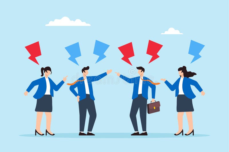 Flat Illustration of Business Colleagues Arguing Work Disagreement ...