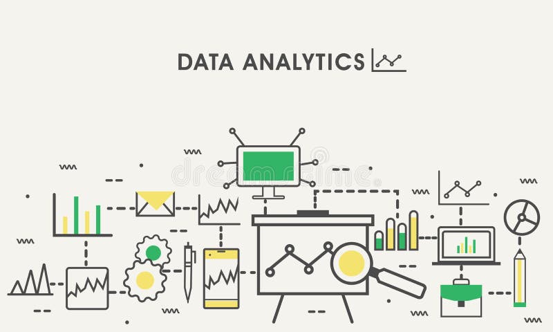 Flat Illustration for Business Data Analytics. Stock Illustration ...