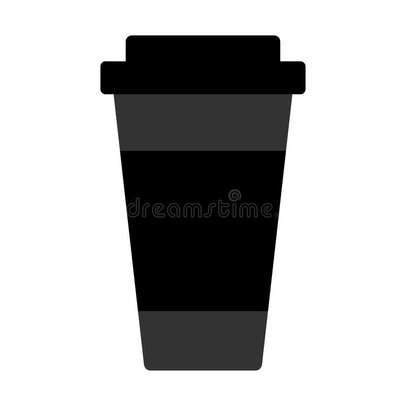 Flat Illustration of Cardboard Black Coffee Cup. Vector Image. Stock ...