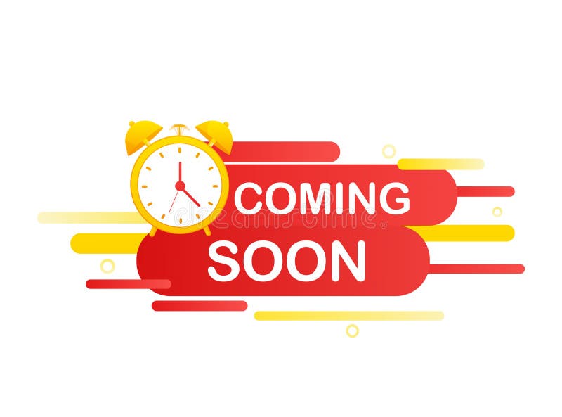 Flat Illustration of Coming Soon Template on White Backdrop. Icon for ...