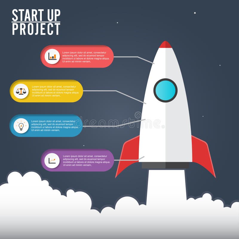 Flat Illustration Concept of Business Project Startup Infographic with ...