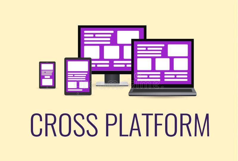 Flat Illustration, Concept Cross Platform Design Website. Stock Vector ...