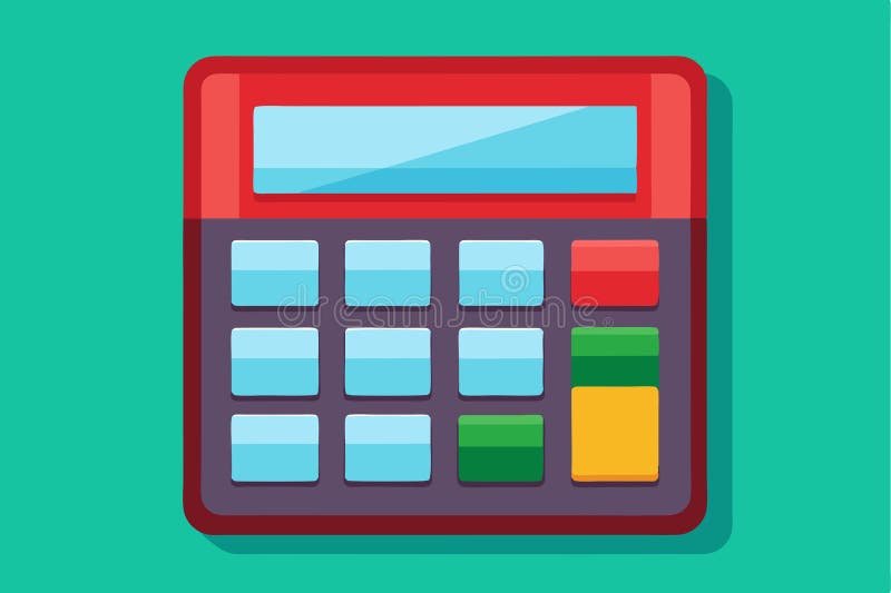 A Flat Illustration of a Customizable Calculator with Vibrant Colors ...
