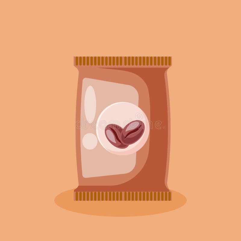Flat Illustration Delicious Sachet Coffee Stock Vector - Illustration ...