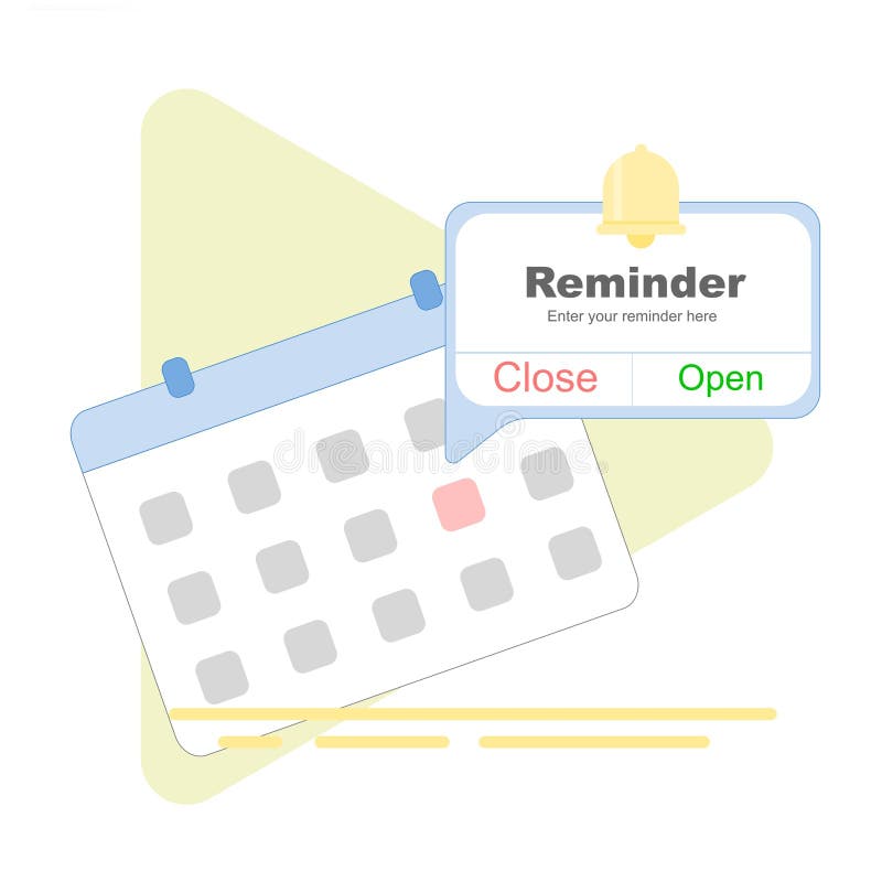 Reminder Illustration, Notification Page. Business Planning, Events ...