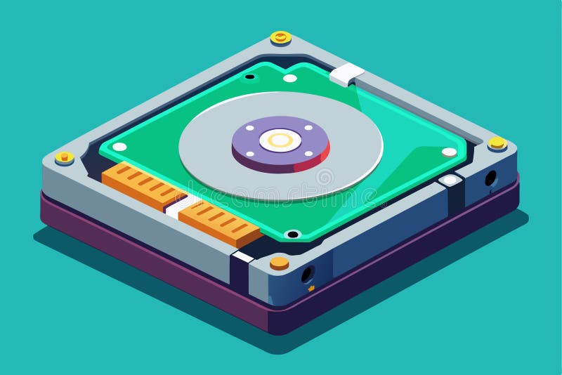 A Flat Illustration Depicting a Customizable Hard Drive with Vibrant ...