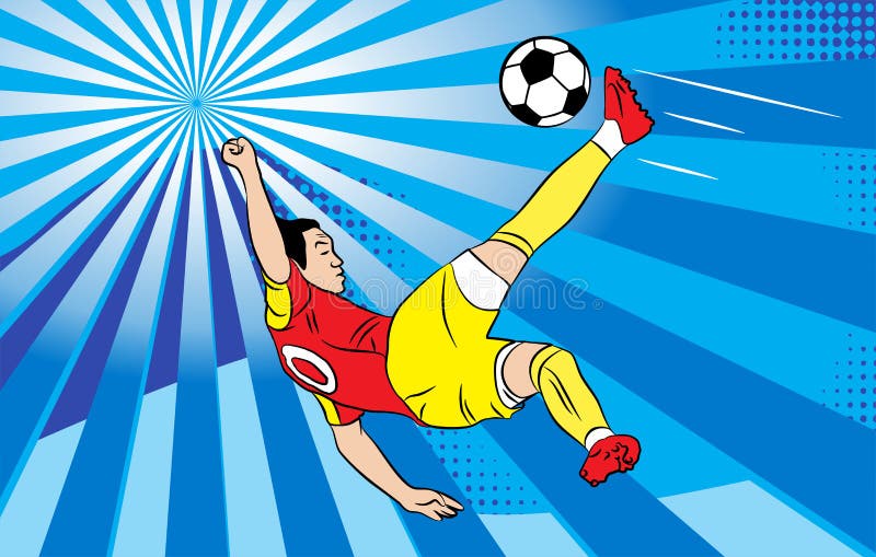Illustration Design of Overhead Kick in Soccer. Something Spectacular ...