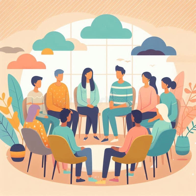 Diverse Group Therapy Session Stock Illustrations – 166 Diverse Group Therapy Session Stock ...