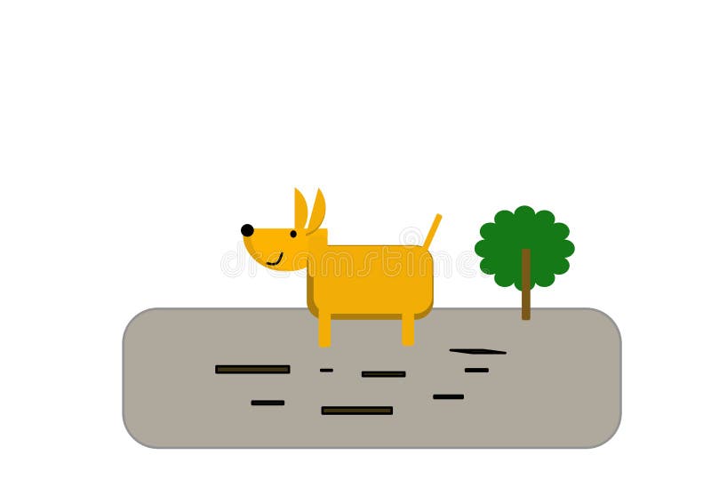 Flat illustration of a dog stock vector. Illustration of poster - 223186366