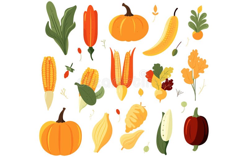 Flat Illustration of Fall Vegetables , Fall Vegetables Vector Icon ...