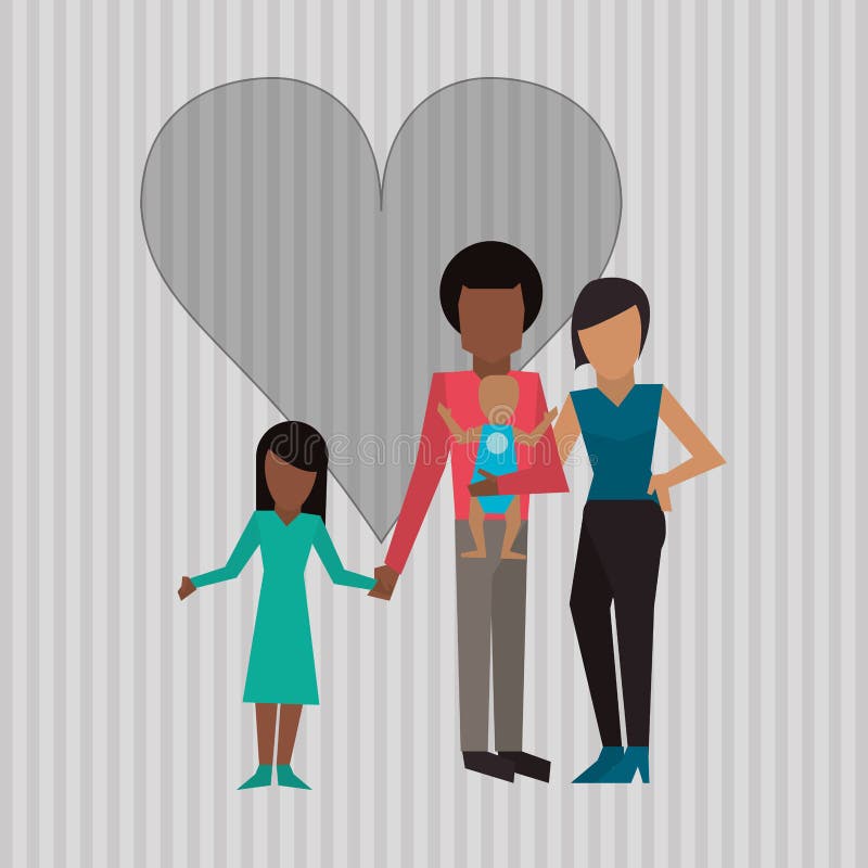 Flat Illustration of Family Design Stock Vector - Illustration of ...
