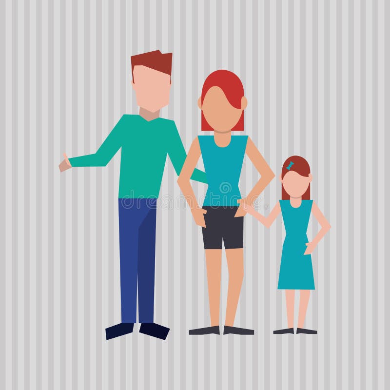 Flat Illustration of Family Design Stock Vector - Illustration of ...
