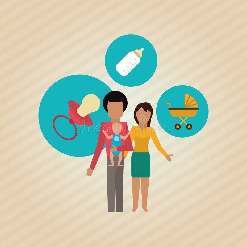 Flat Illustration of Family Design Stock Vector - Illustration of ...