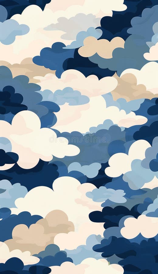 Stylized Cloud Illustration Serene Color Palette Stock Photos - Free ...