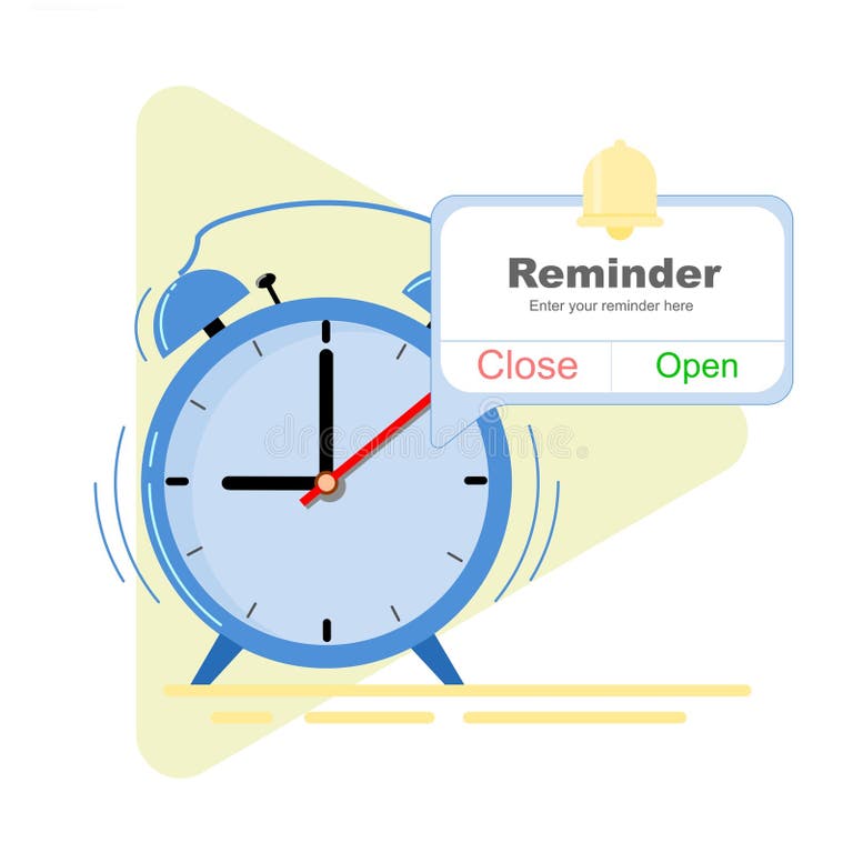 Reminder Illustration, Notification Page. Business Planning, Events ...
