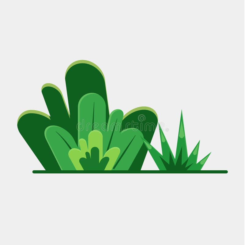 Flat Illustration Green Bush for Design Ornament, Forest Bush Stock ...