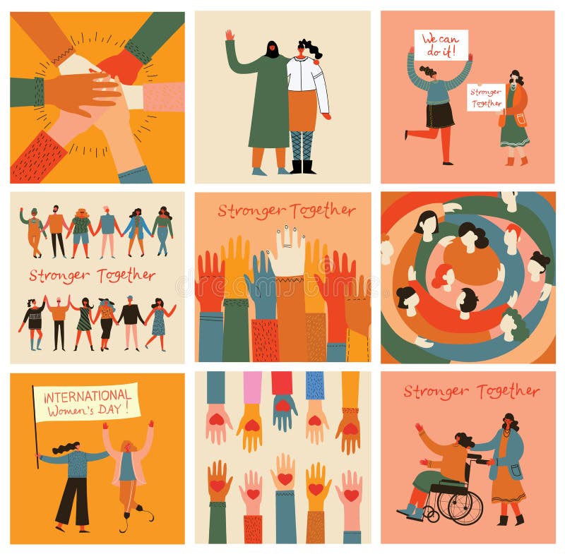 Flat Illustration of a Group Containing Inclusive and Diversified ...