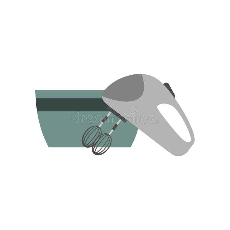 Flat Illustration of Hand Mixer and a Bowl. Pastry Vector Graphic ...