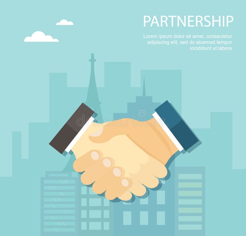 Flat Illustration of Handshake. Partnership Stock Vector - Illustration ...
