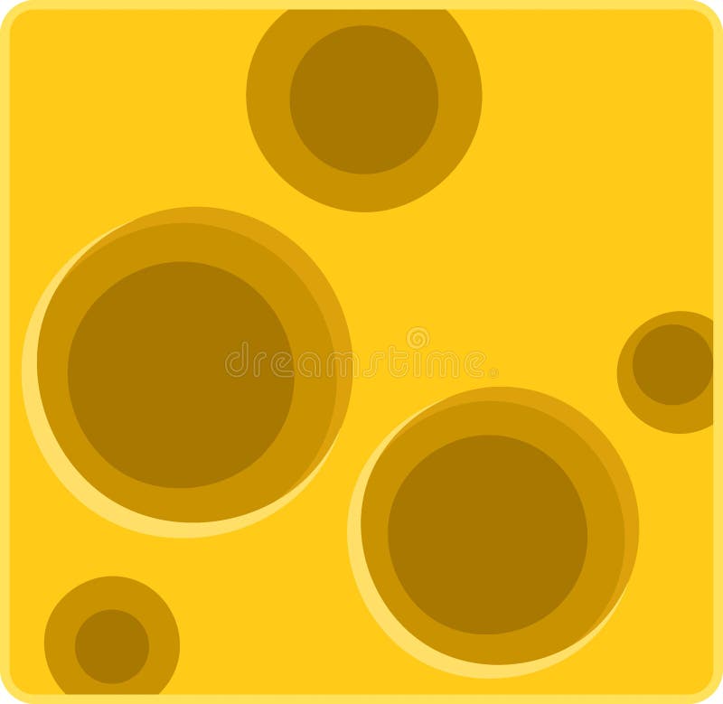 Flat Illustration Icon Symbol, Cheese Box with a Yellow Perforated ...