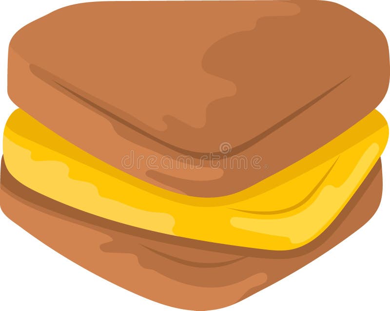 Flat Illustration Icon Symbol, Thick Cheese Sandwich Stock Vector ...
