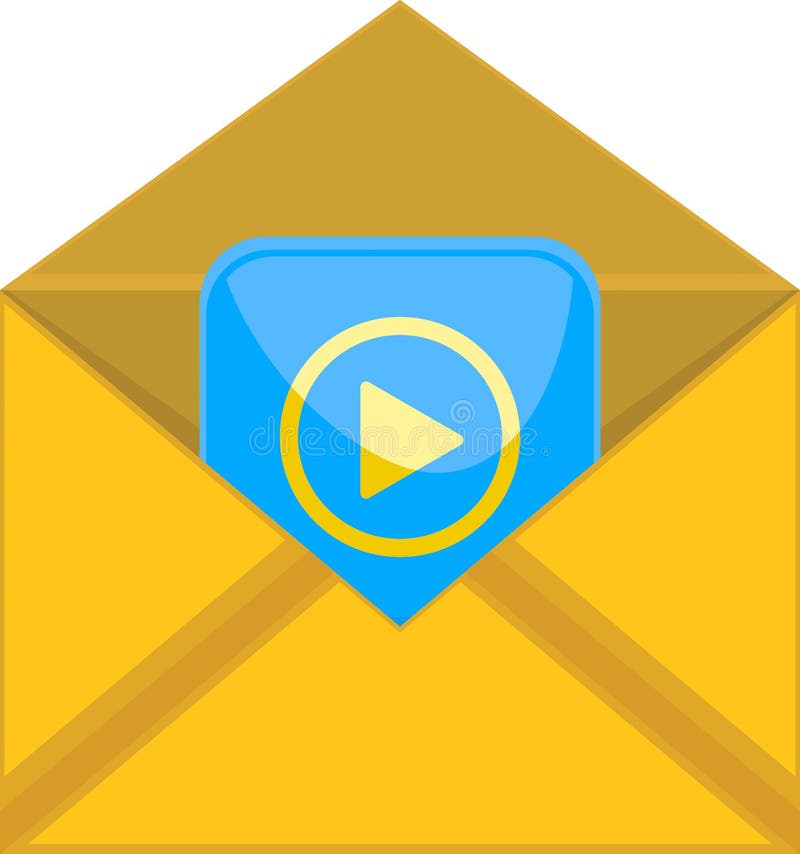 Flat Illustration Icon Symbol, Video Email Messages from People Via the ...