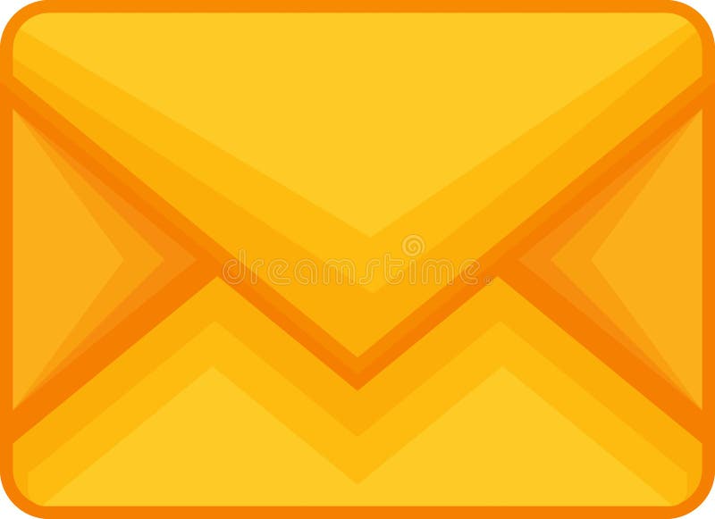 Flat Illustration Icon Symbol, Yellow Email Messages from People Via ...