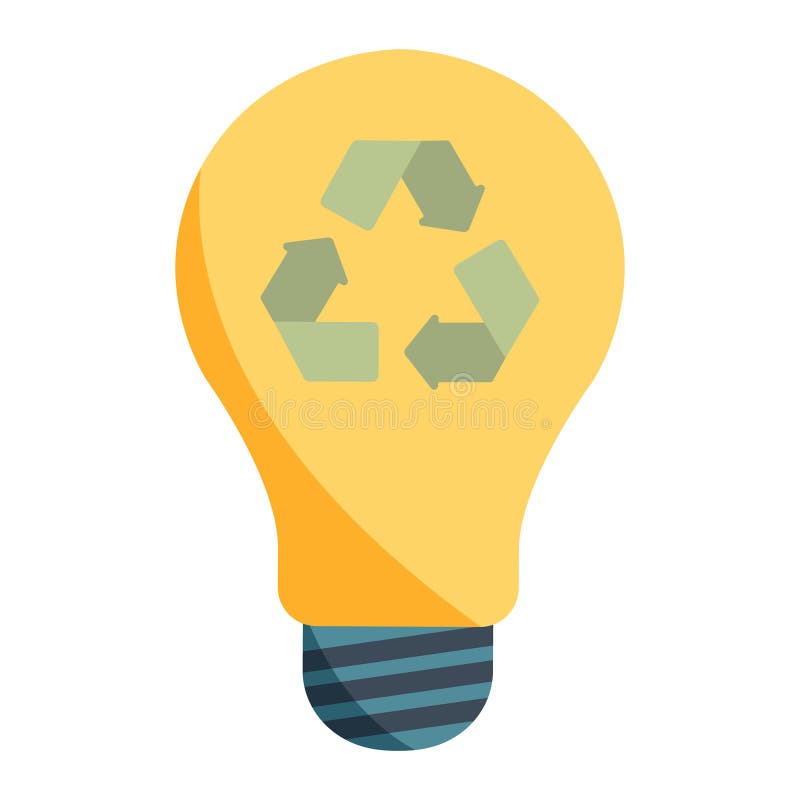 Flat Illustration of Light Bulb for Recycling. Stock Vector ...