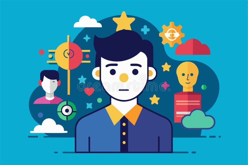 A Flat Illustration of a Man with Personality Disorder, Personality ...