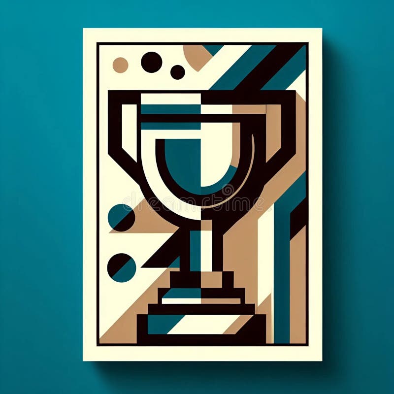 Flat Illustration of a Minimalist Winner S Trophy Poster the Design ...