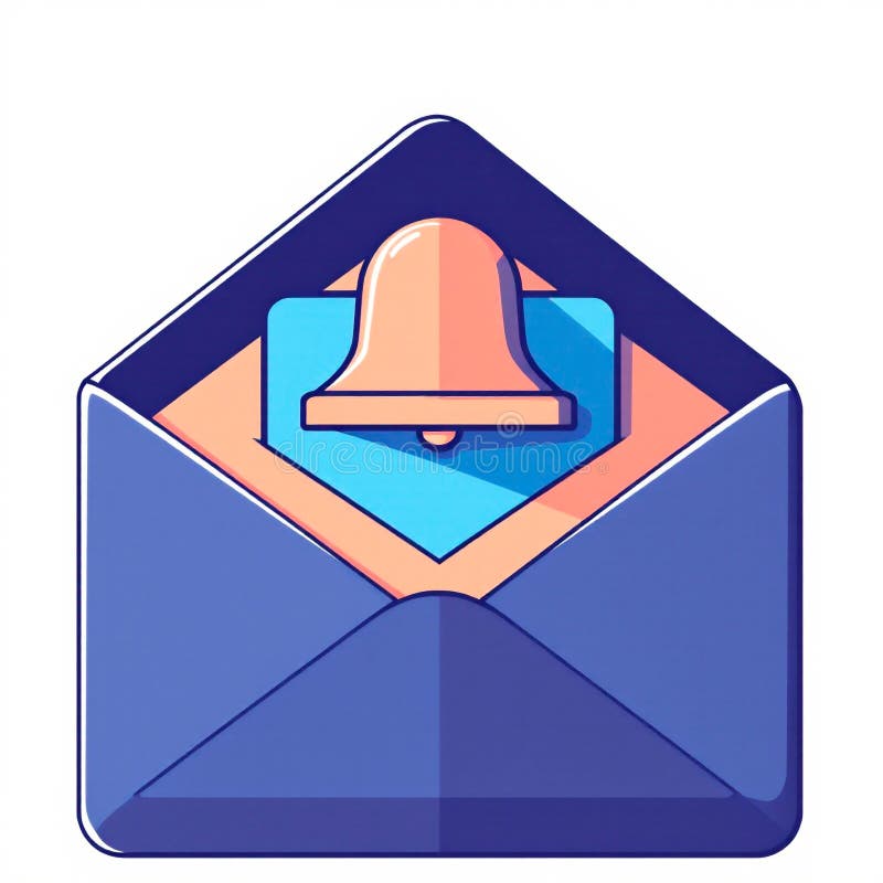 Flat Illustration of Minimalistic Email Notification Icon and Bell ...