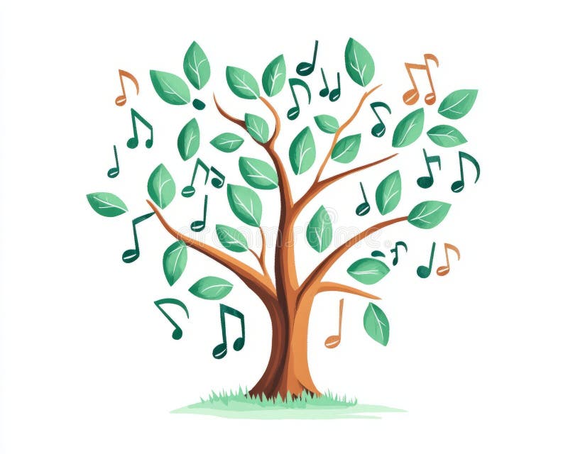 Music Note Tree Symbolizing Growth and Creativity in Jazz Stock ...