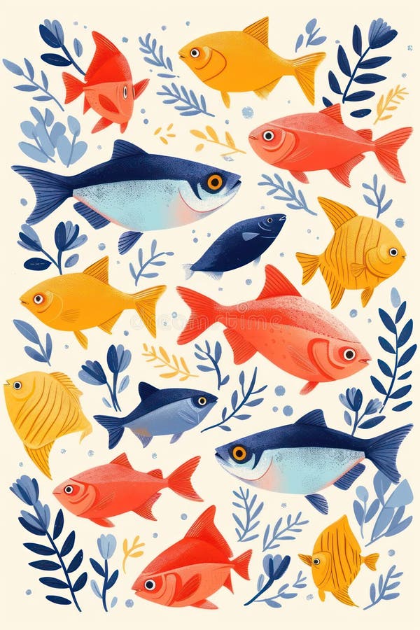 Flat Illustration of Neon Tetra Fish with Calming Colors Stock ...