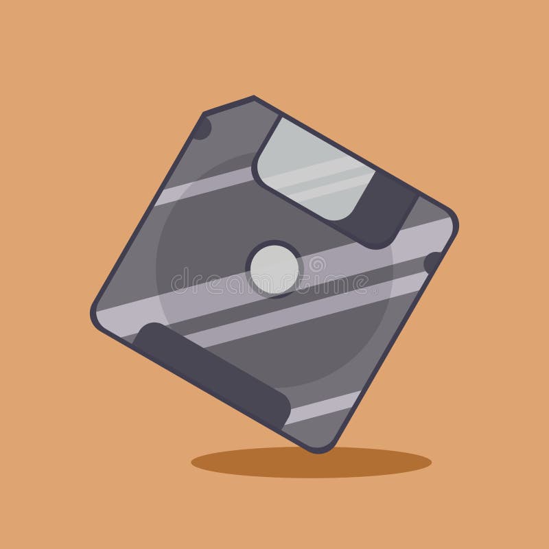 Flat Illustration Old Floopy Disk, Old School Disk Stock Illustration ...