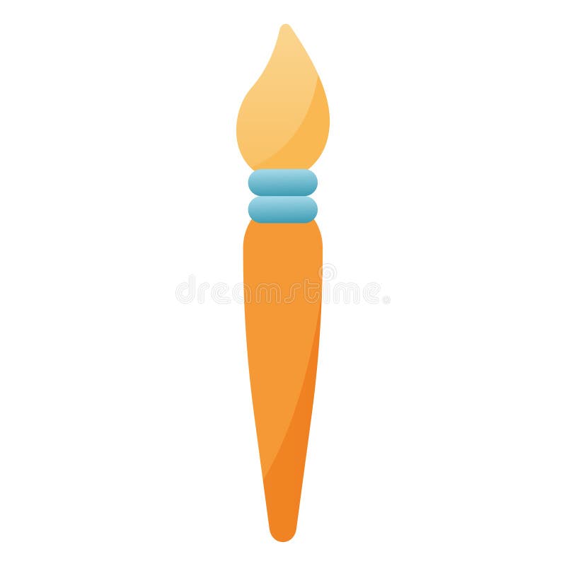 Flat Illustration of Paint Brush. Isolated Element Stock Vector ...