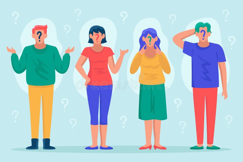 Flat Illustration People Asking Questions Vector Illustration. Stock ...