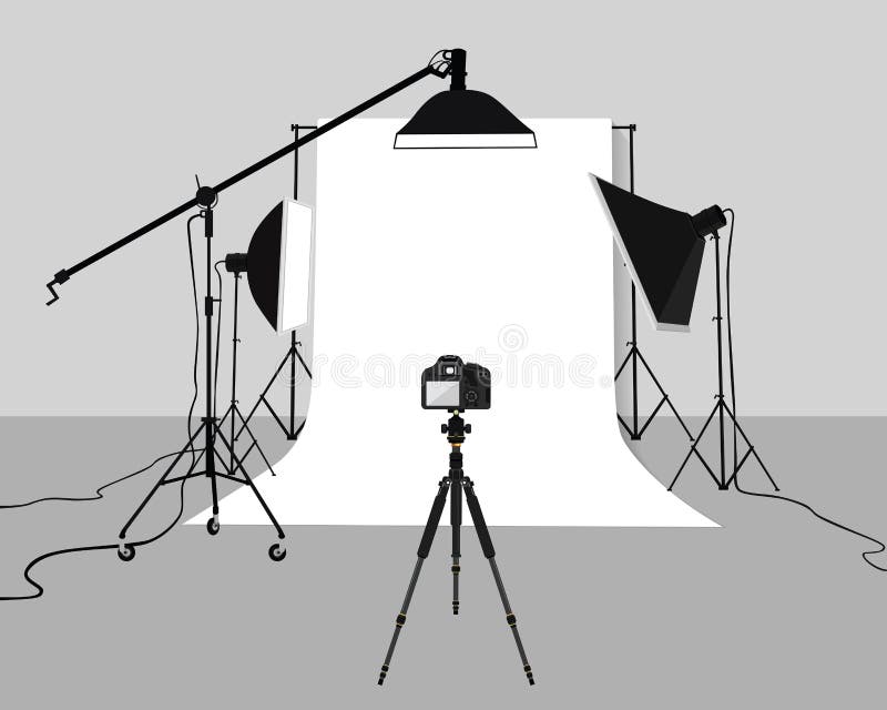 Flat Illustration Photography Studio Vector. Stock Vector ...