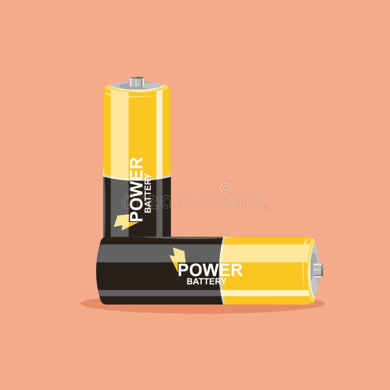 Flat Illustration Power Small Battery with Modern Flat Style, Battery ...