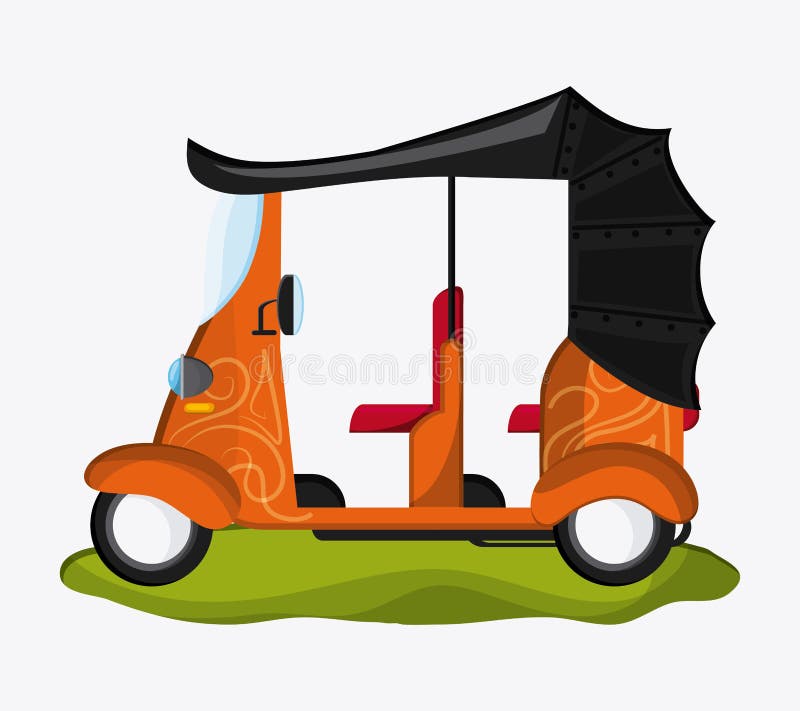 Flat Illustration about Rickshaw Design , Illustration Stock ...