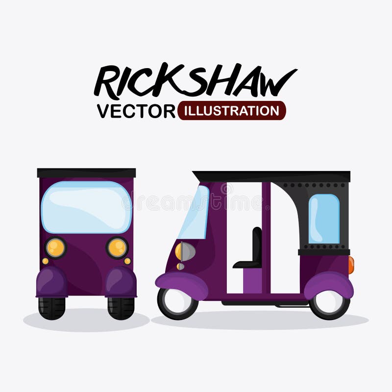 Flat Illustration about Rickshaw Design , Illustration Stock ...