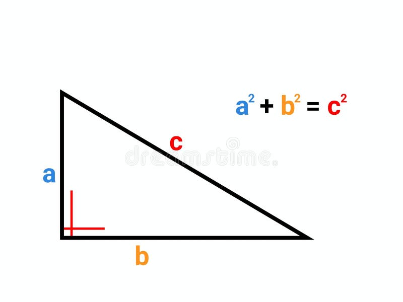 Flat Illustration of a Right Triangle with a 90-degree Angle ...