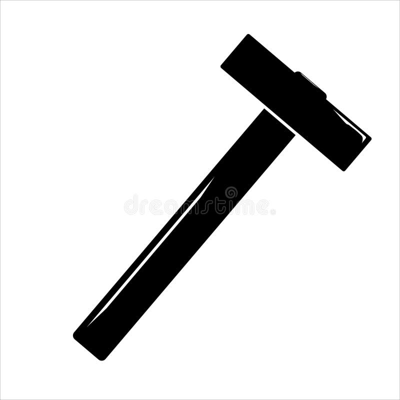 Flat Illustration of Simple Hammer Stock Vector - Illustration of ...