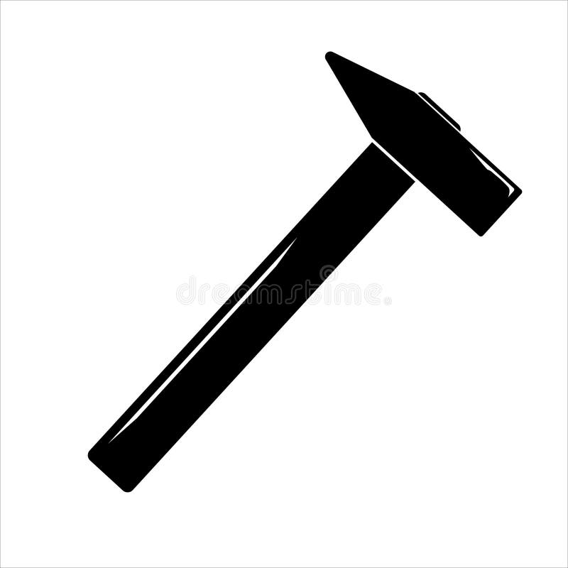 Flat Illustration of Simple Hammer Stock Vector - Illustration of ...