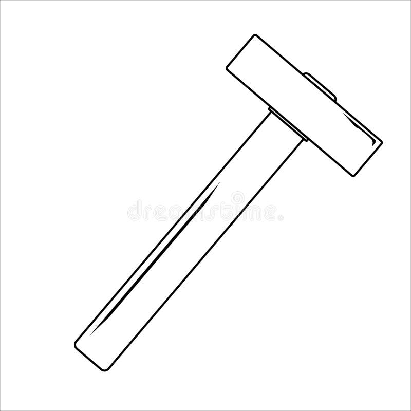 Flat Illustration of Simple Hammer Stock Vector - Illustration of ...