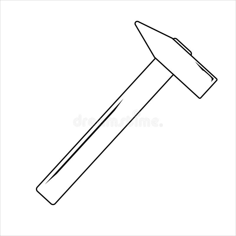 Flat Illustration of Simple Hammer Stock Vector - Illustration of ...