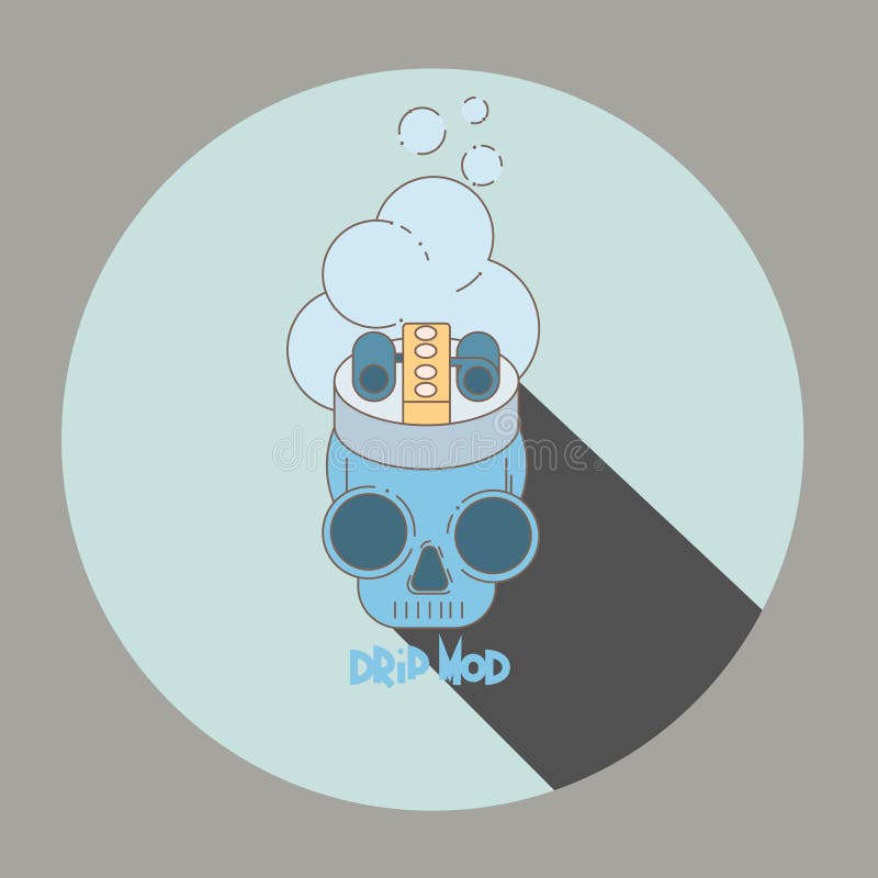 Flat Illustration of Skull Vape Shop Logo Stock Vector - Illustration ...