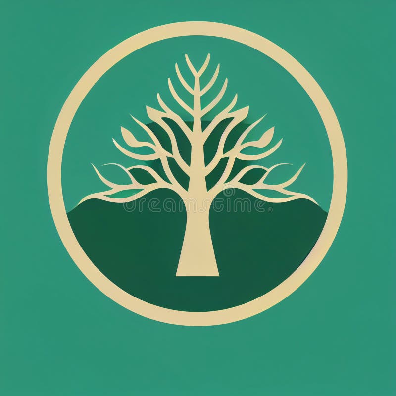 Black Tree In Circle Logo