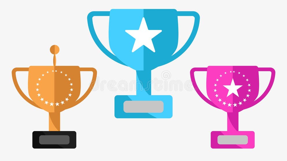 Flat Illustration Trophy Vector File Stock Vector - Illustration of ...