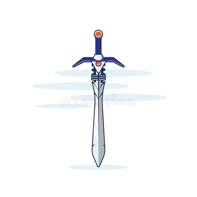 Flat Illustration Vector Graphics of Sword Stock Vector - Illustration ...