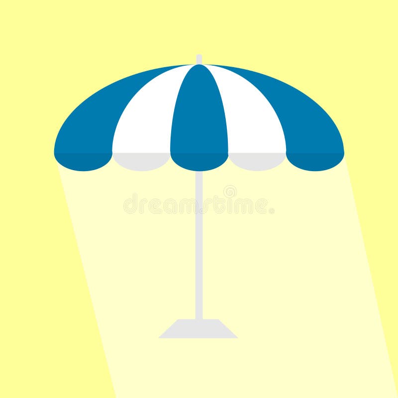 Big Blue Sun Parasol Umbrella Against Rain Stock Vector - Illustration ...